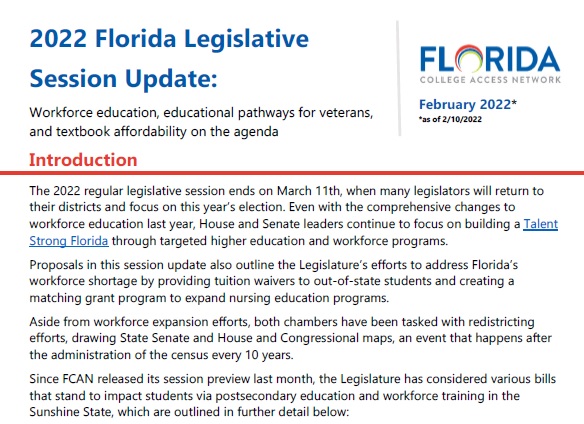POLICY BRIEF — 2022 Florida Legislative Session Update - Florida ...